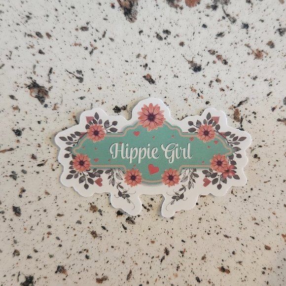 Design | 110 New Hippie Girl Boho Floral Sticker | Poshmark